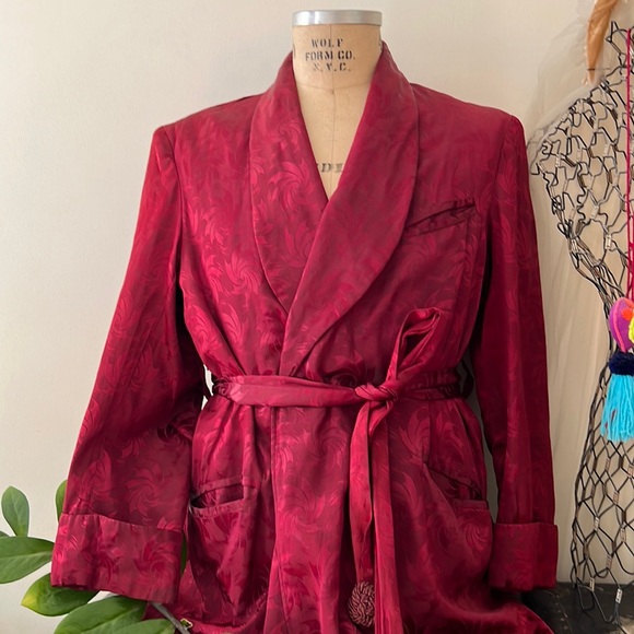 Suits & Blazers | 194s Mens Robe Smoking Jacket Ruby Red | Poshmark
